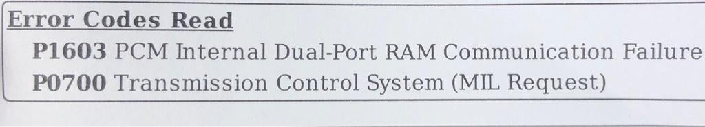 P1603 P0700 codes | Jeep Wrangler Forum
