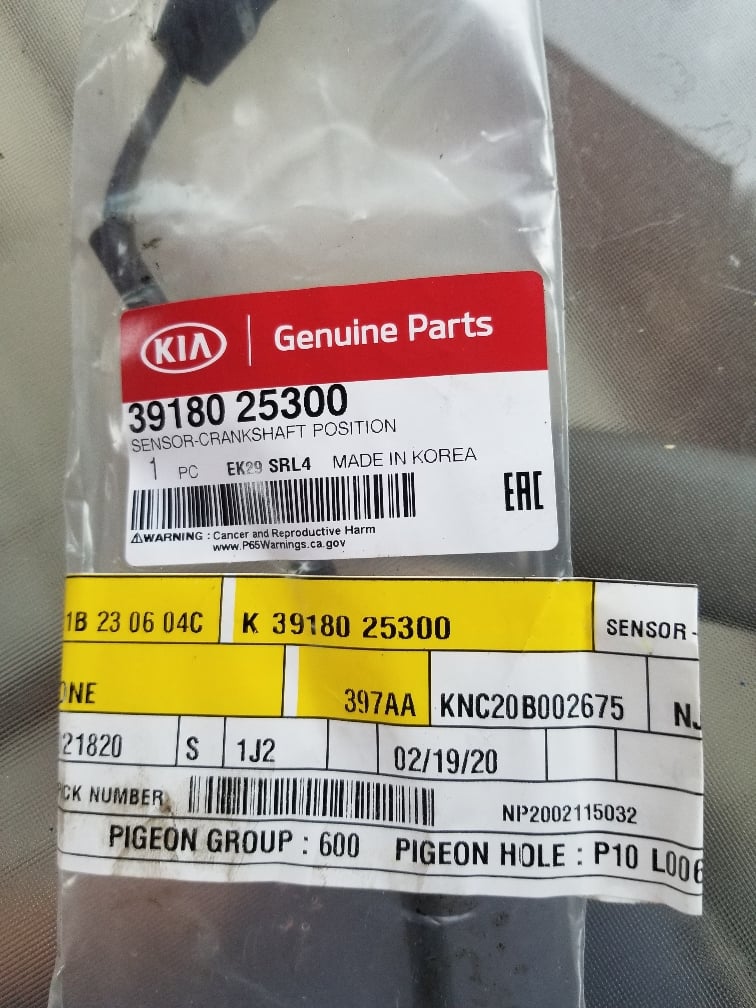 09 2.4l crank position sensor | Kia Forum