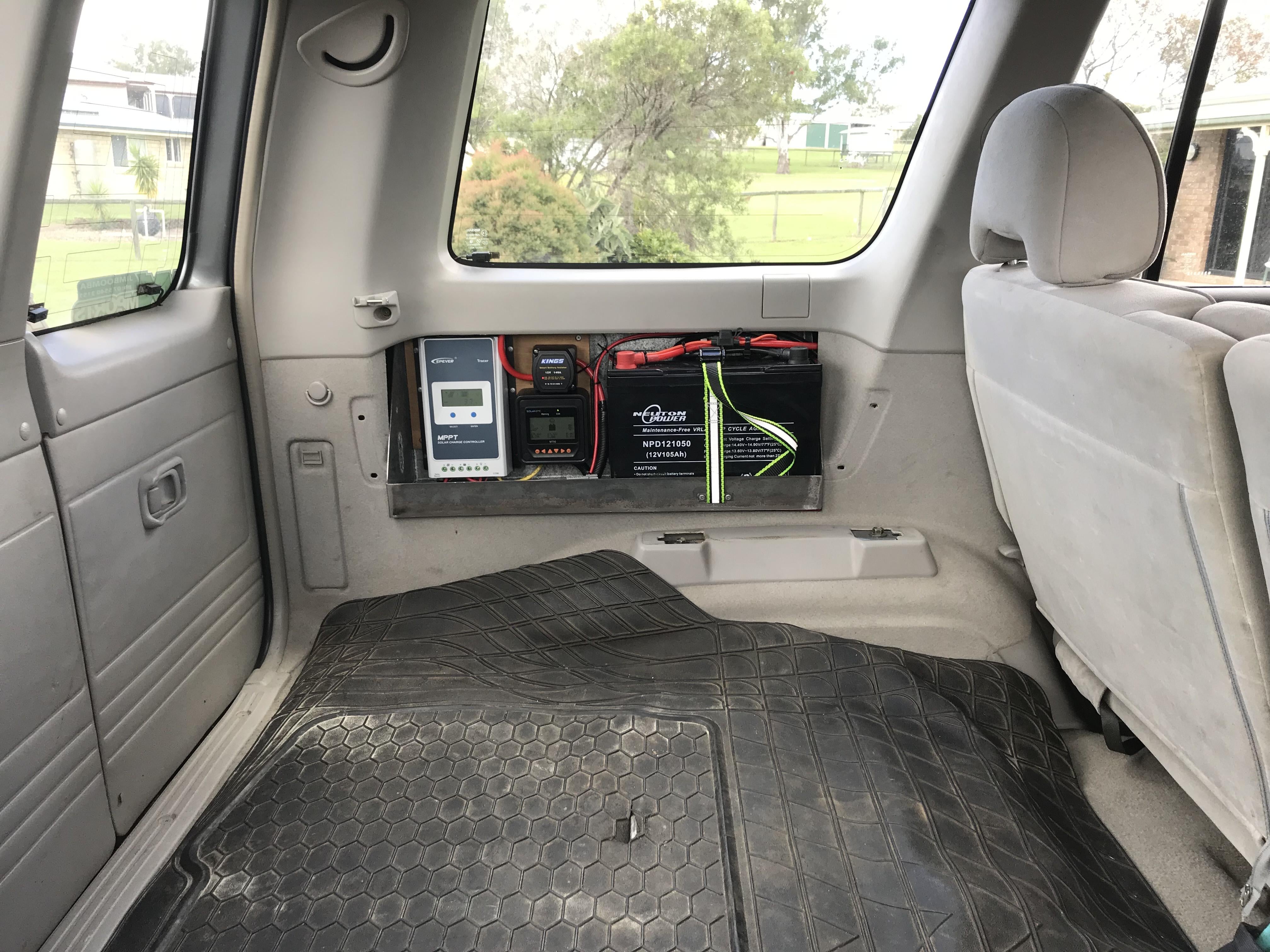 GU wagon rear battery install- making use of the void | Patrol 4x4 ...