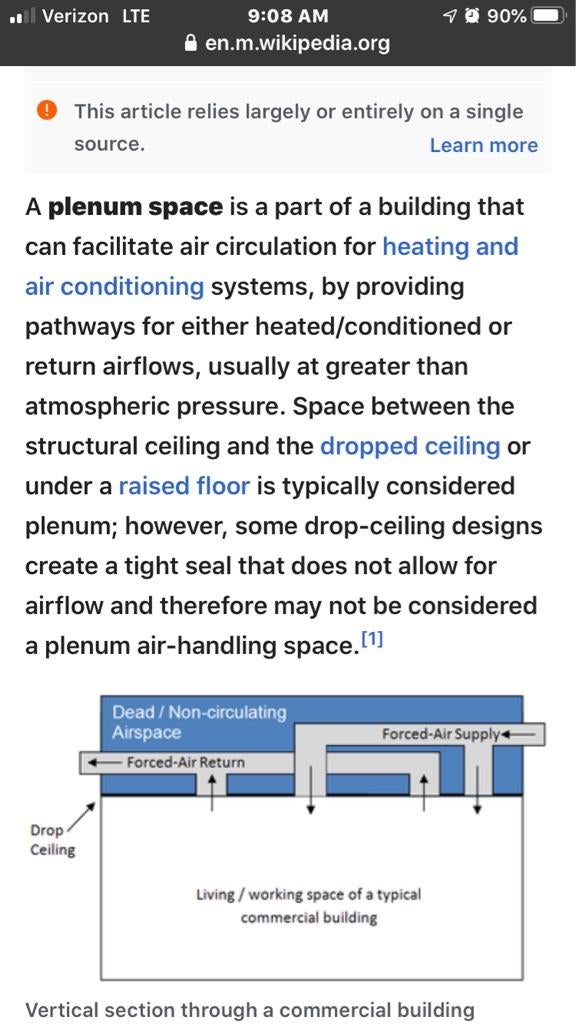 What actually defines a plenum ceiling? | Electrician Talk