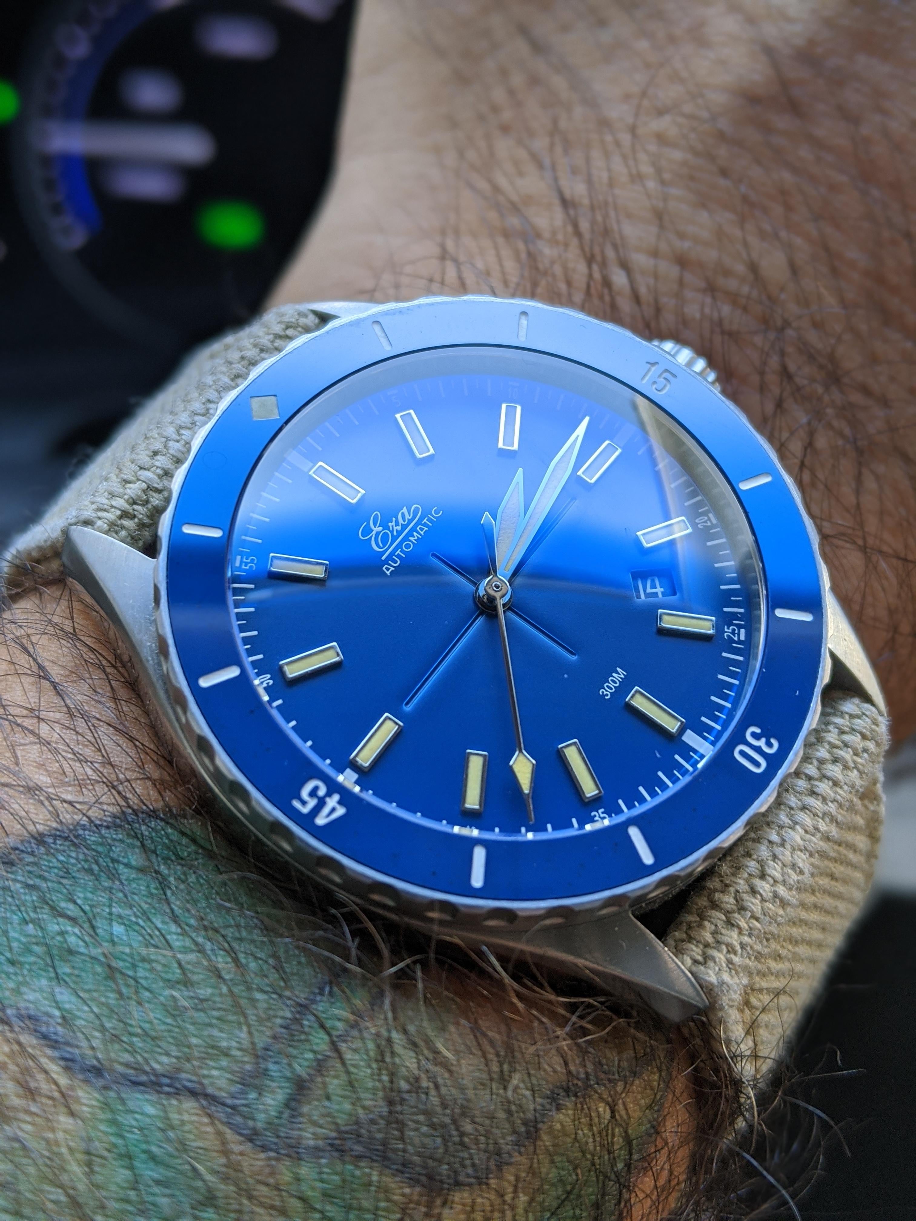 Blue dial watch on brown strap. Show them! | WatchUSeek Watch Forums