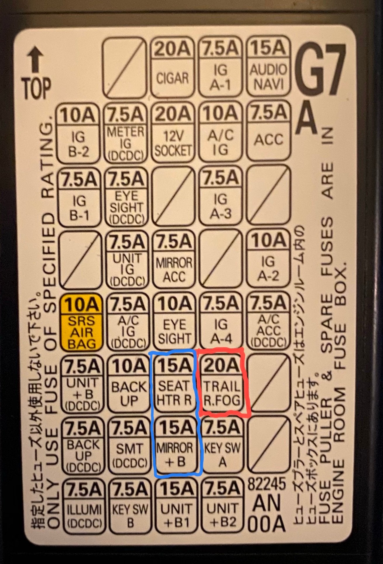 Constant ON and ACC fuses? | Subaru Outback Forums