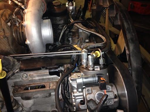 6.4 dual fueler blew fuel line that runs between the two injection ...