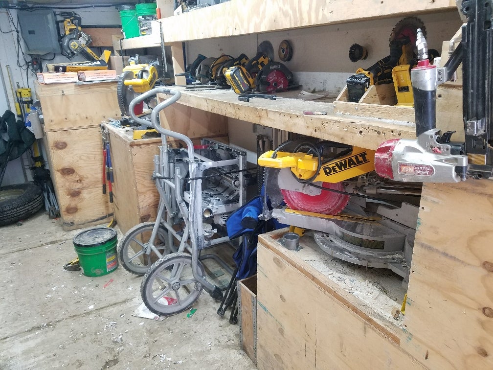 Mitre saw storage in a trailer | Contractor Talk - Professional ...
