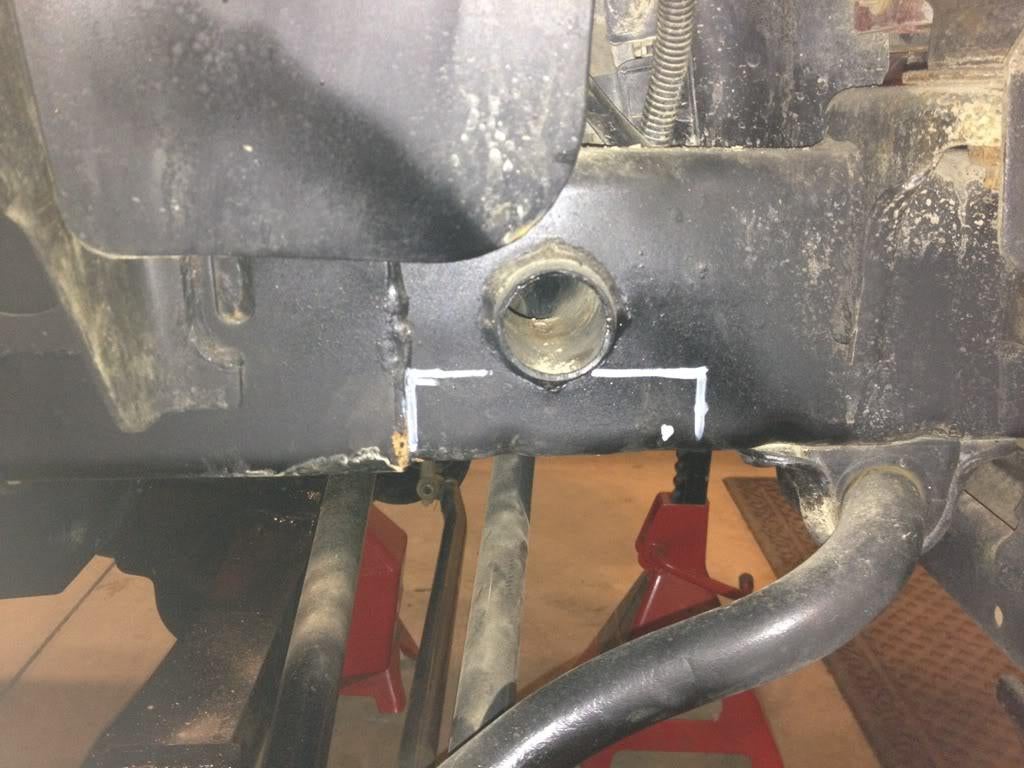 Notching the frame to clear OTK drag link on no lift | Jeep Wrangler Forum