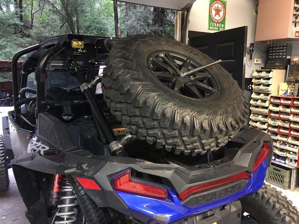 Diy cage extension and swing out tire carrier | Polaris RZR Forum - RZR ...