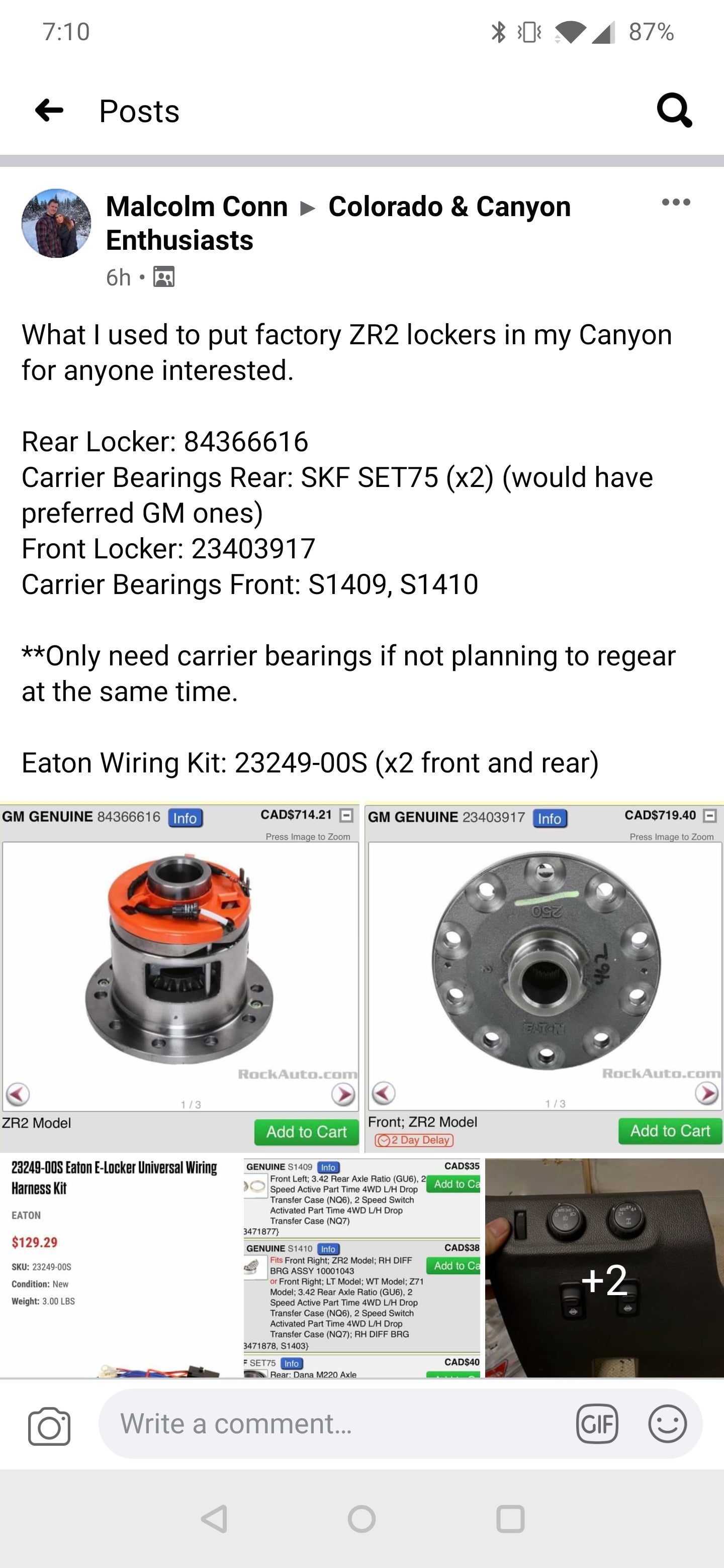 2017 Full locking rear diff in a 2017 LT | Chevy Colorado & GMC Canyon