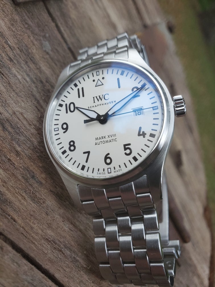 IWC Mark XVIII silver/white dial with OEM bracelet and strap ...