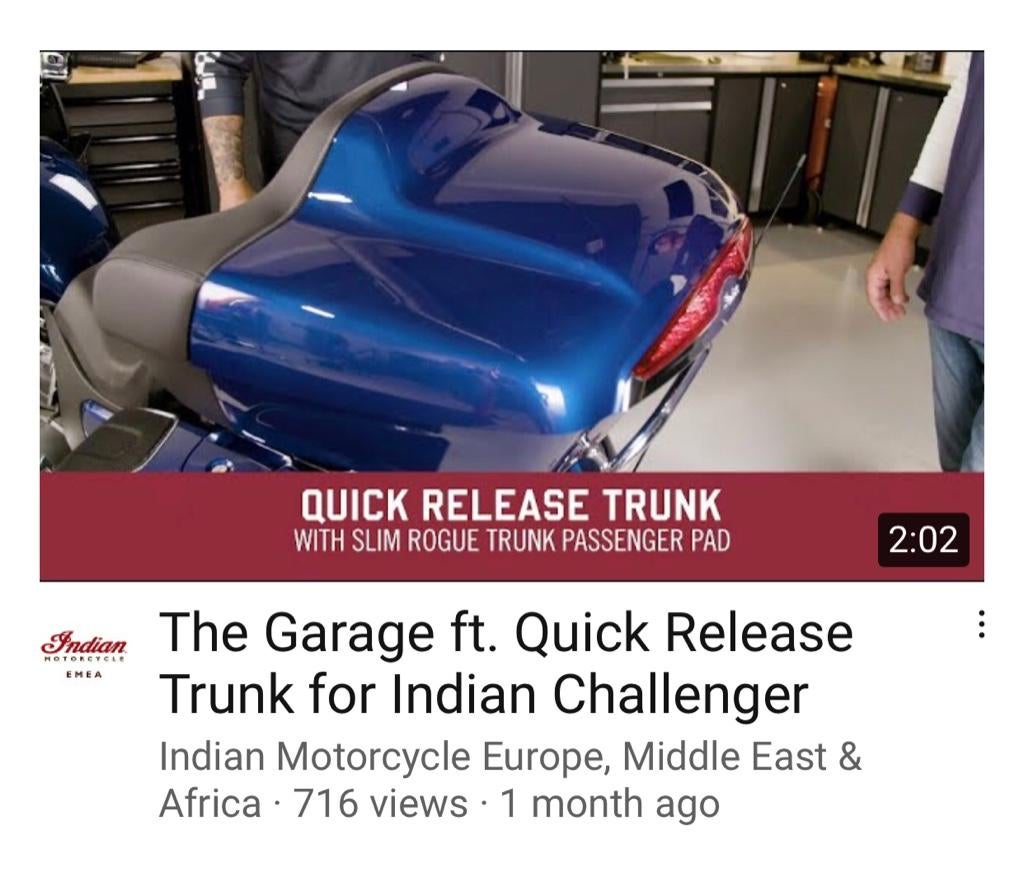Quick release trunk for Challenger | Indian Motorcycle Forum