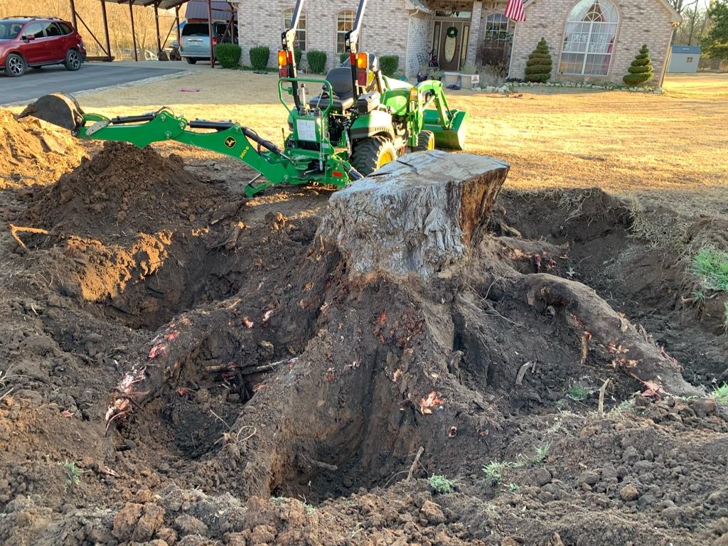 How Large a Stump Have You Pulled With a 1025r? | Green Tractor Talk