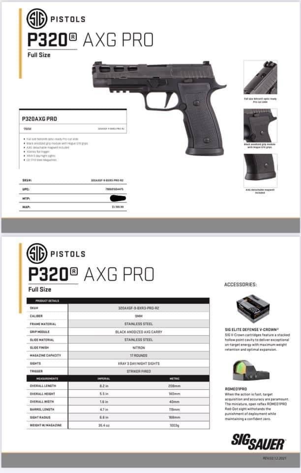 P320 AXG 4.7" Pro-Cut Full Size Pistol | SIG Talk