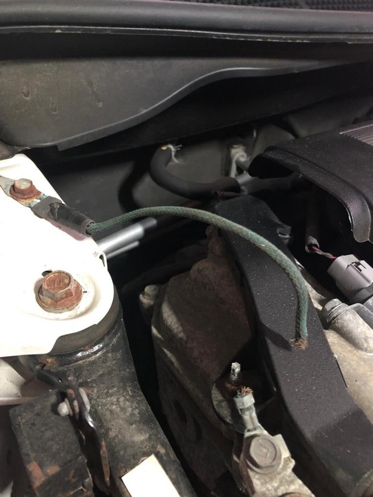 Broken ground cable. Missing connection somewhere? | Toyota Forum