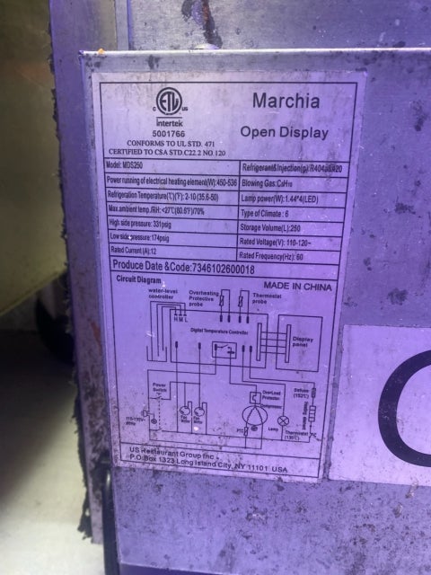 marchia display refrigerator unit issue | HVAC-Talk: Heating, Air ...