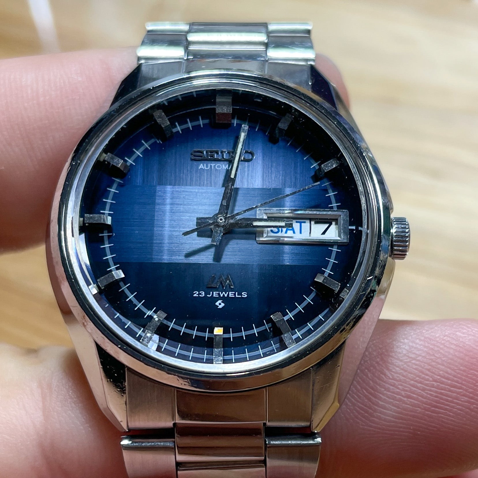 SOLD. Seiko Lord Matic, prismatic crystal, metal day date corrector ...