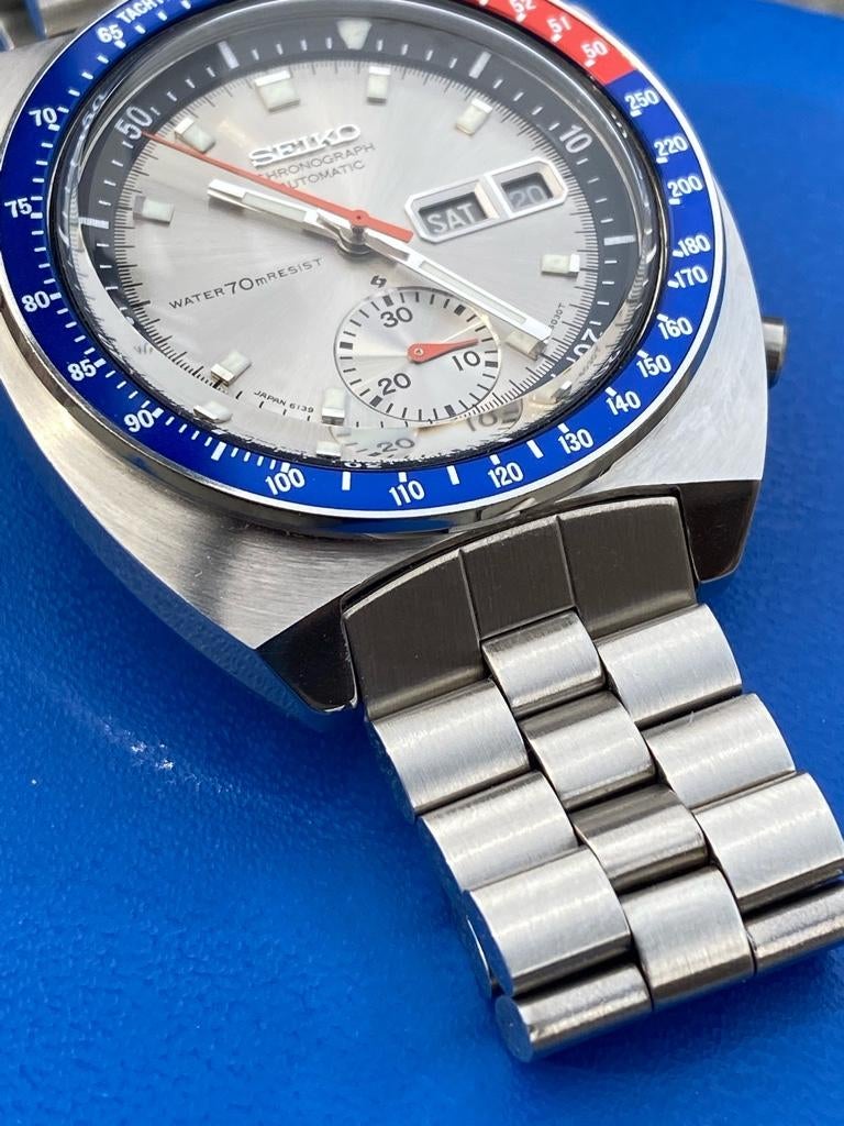 FS Seiko 6139-6001 Silver Pogue Boxes Certificate Incredible Condition ...
