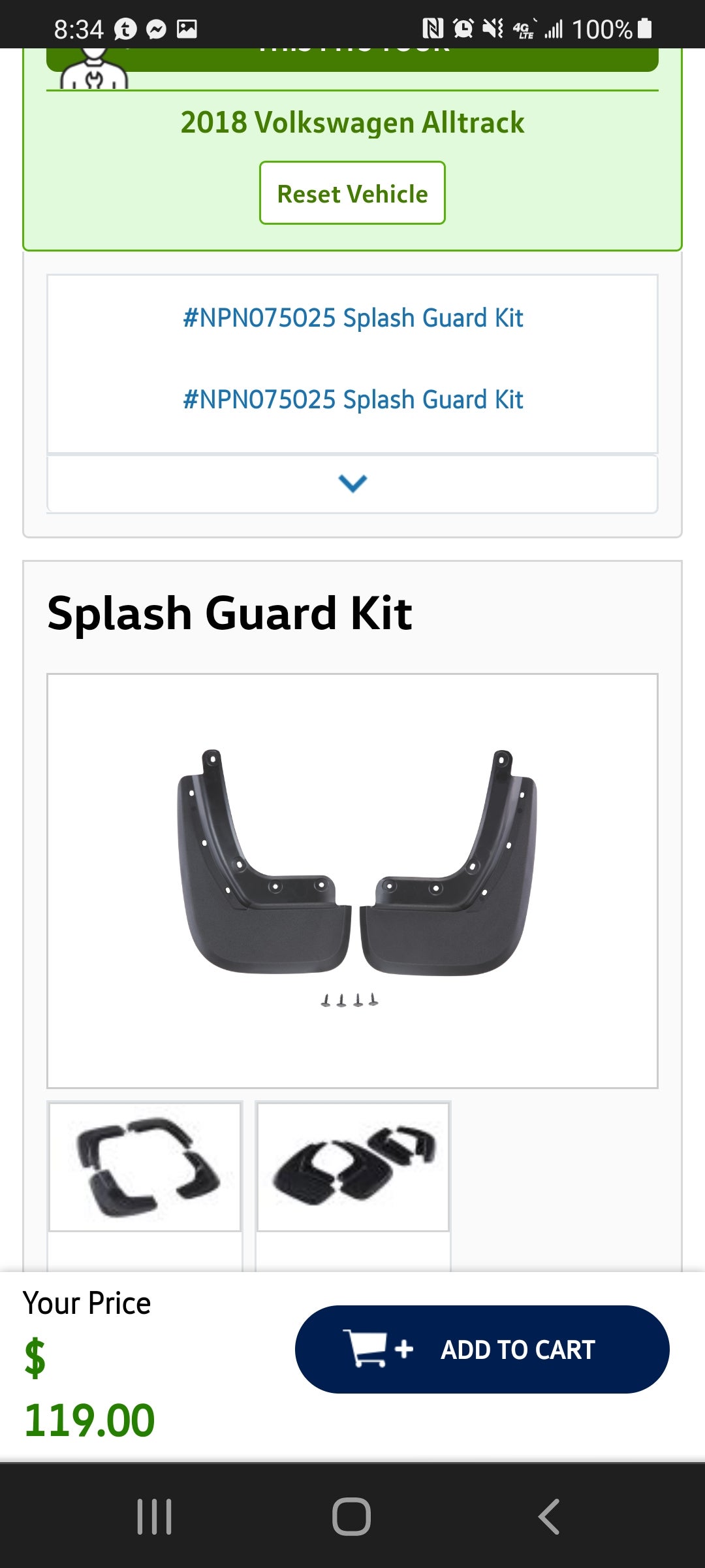Alltrack rear mud guards | VW Vortex - Volkswagen Forum