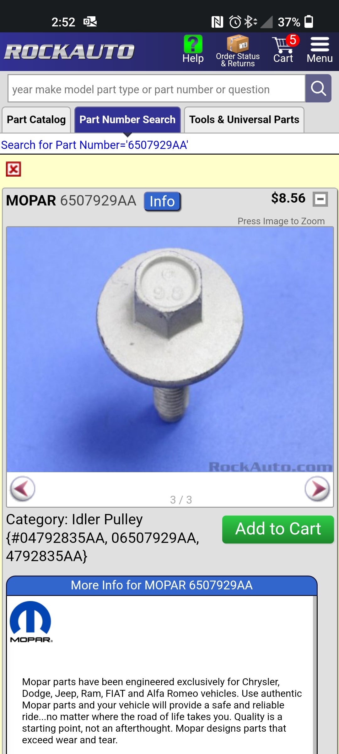 Help -- Looking for an idler pulley bolt | LX Forums Forum