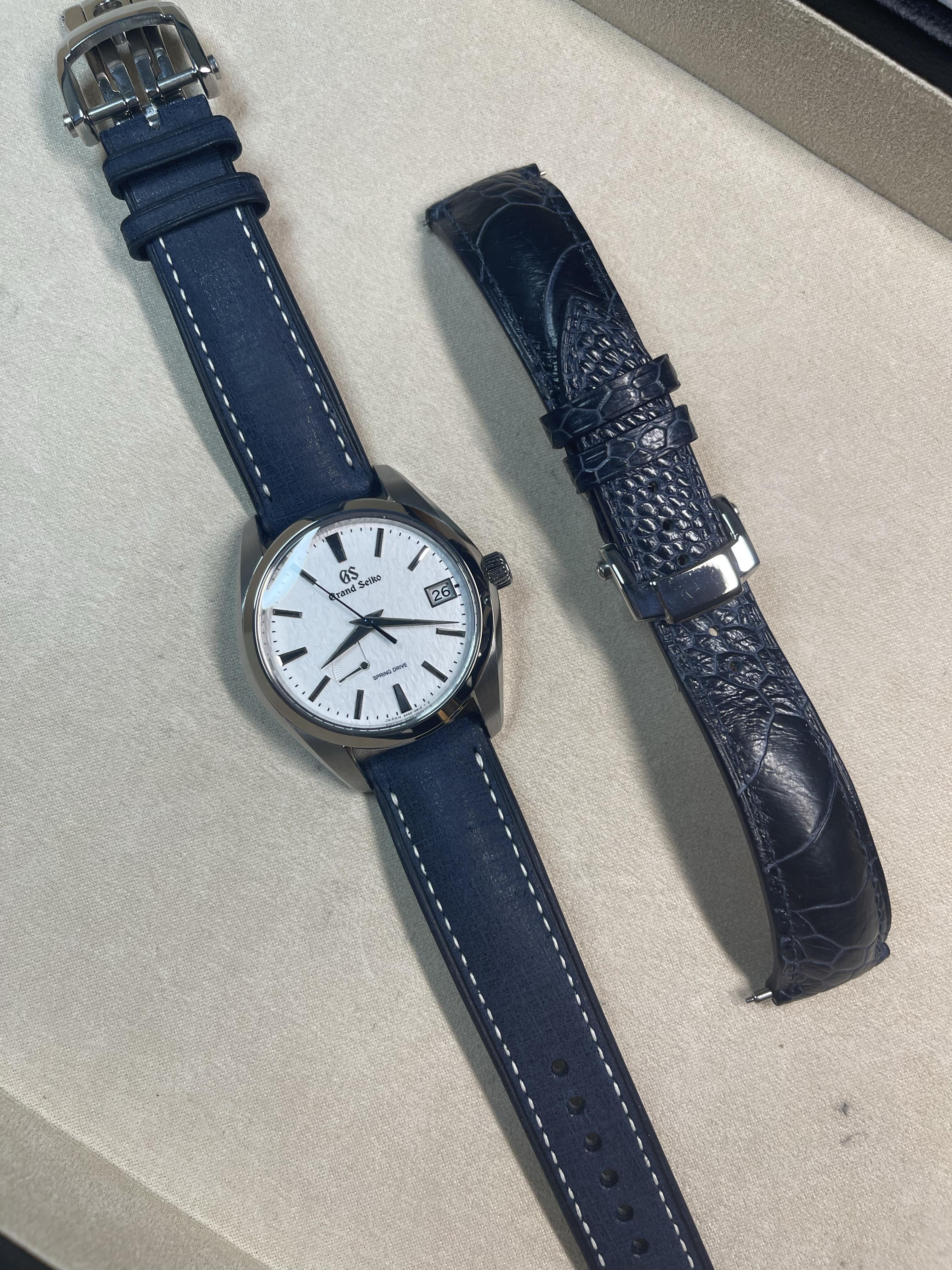 Omega fitted rubber strap fits on Grand Seiko Snowflake case ...