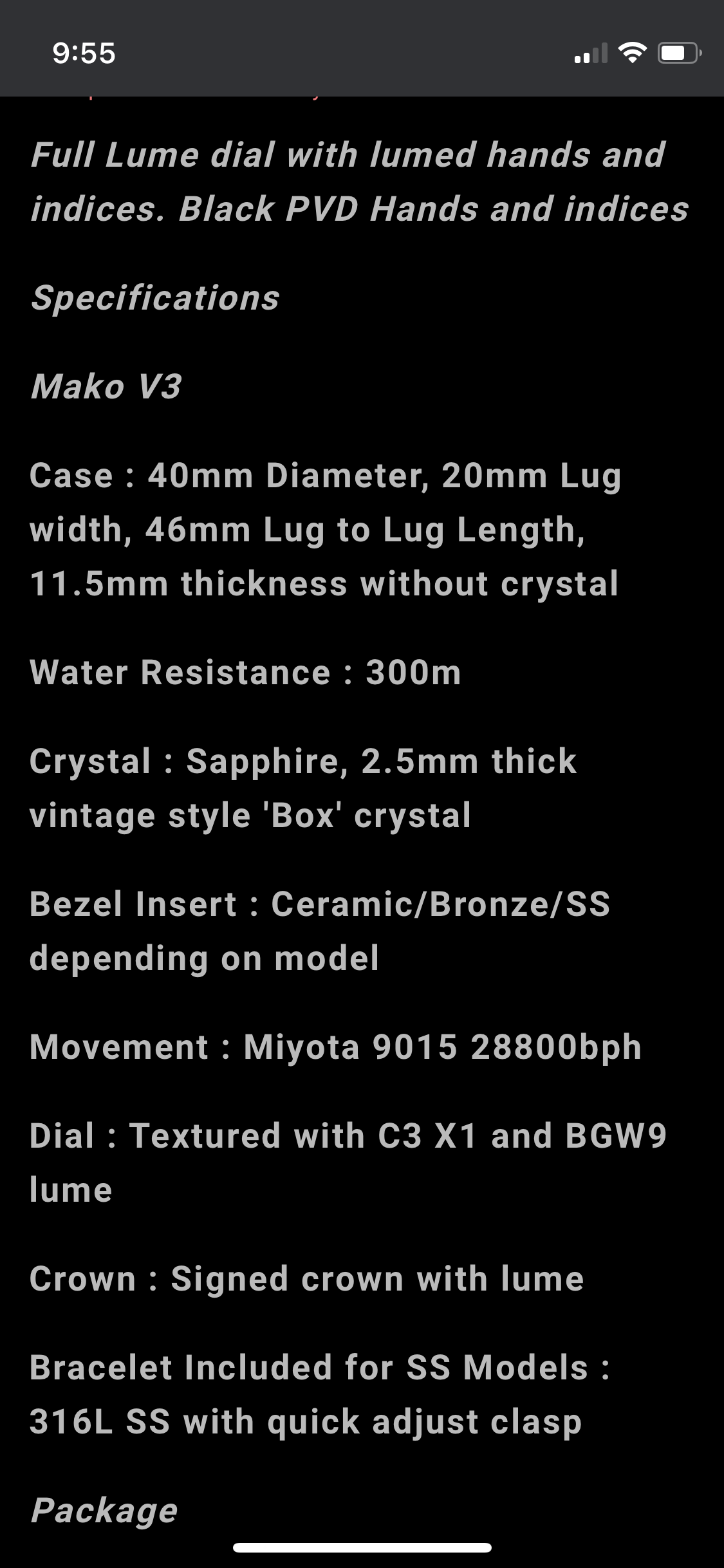 SOLD Zelos Mako V3 SS Miyota | WatchUSeek Watch Forums