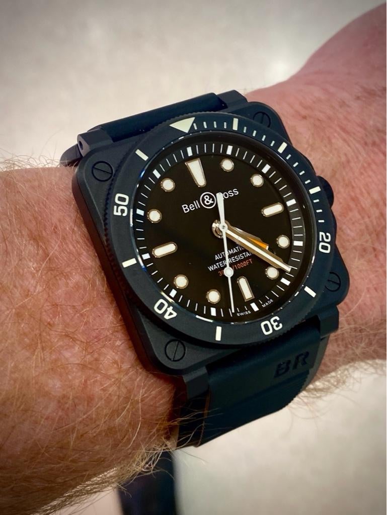Any love for the "All CERAMIC" black BR03 diver with lume markers in ...