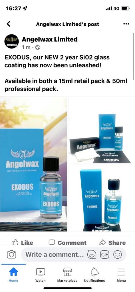 AngelWax Exodus glass coating | Detailing World Forum