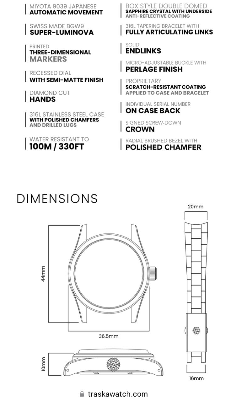 Traska Summiteer 36.5mm (coming August 14) | WatchUSeek Watch Forums