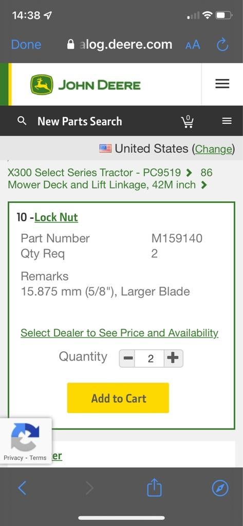 X300 blade nuts anyone? | My Tractor Forum
