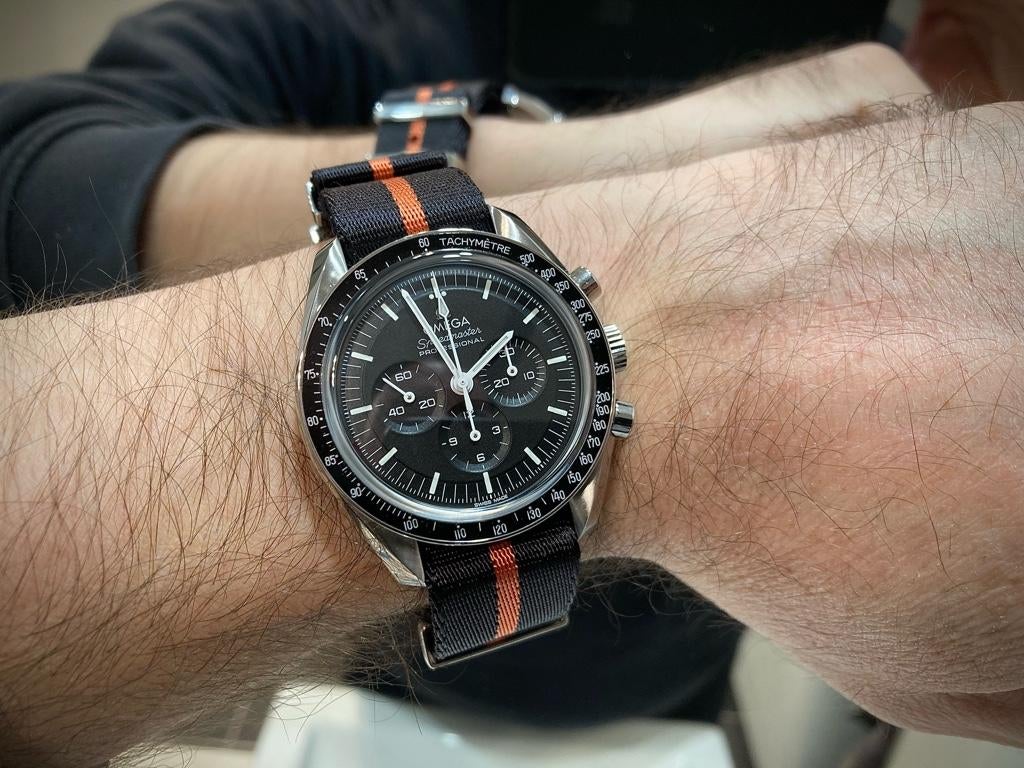 Omega NATO strap - Orange with black edges | WatchUSeek Watch Forums