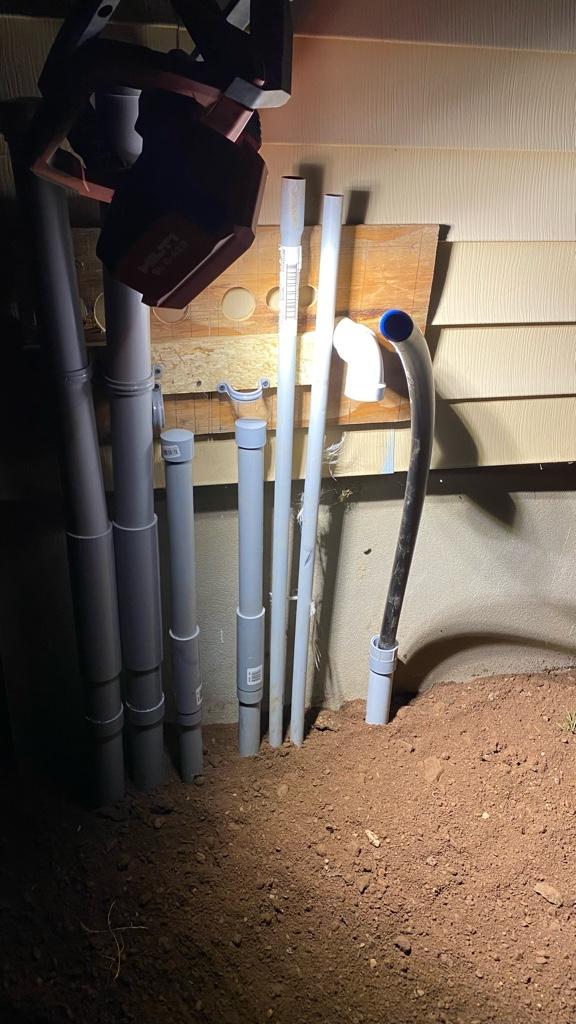 Poly SIDR pipe for spigot at detached garage. Help needed where pipe ...