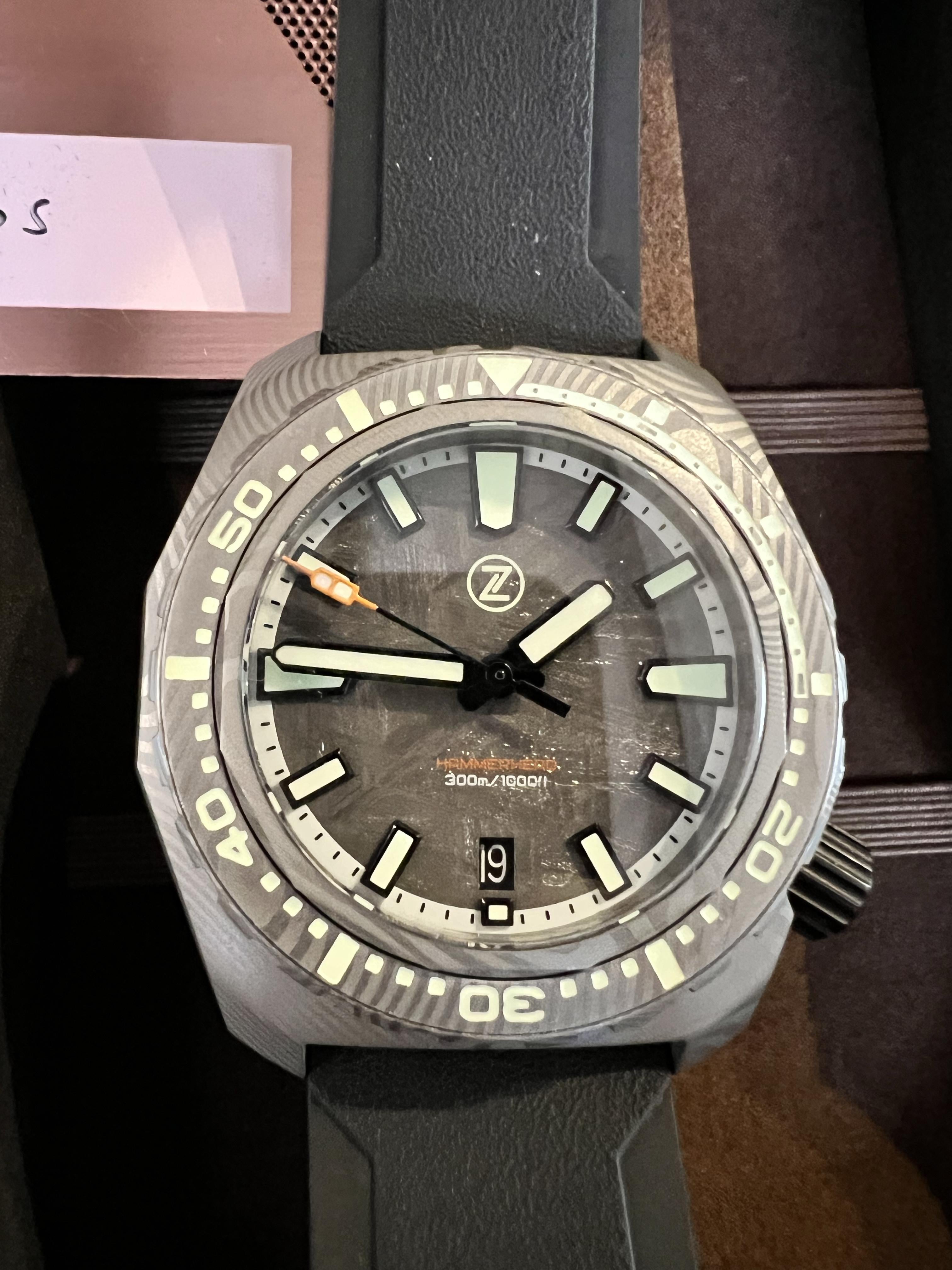 FS: Zelos Hammerhead 3 Damascus/Meteorite | WatchUSeek Watch Forums