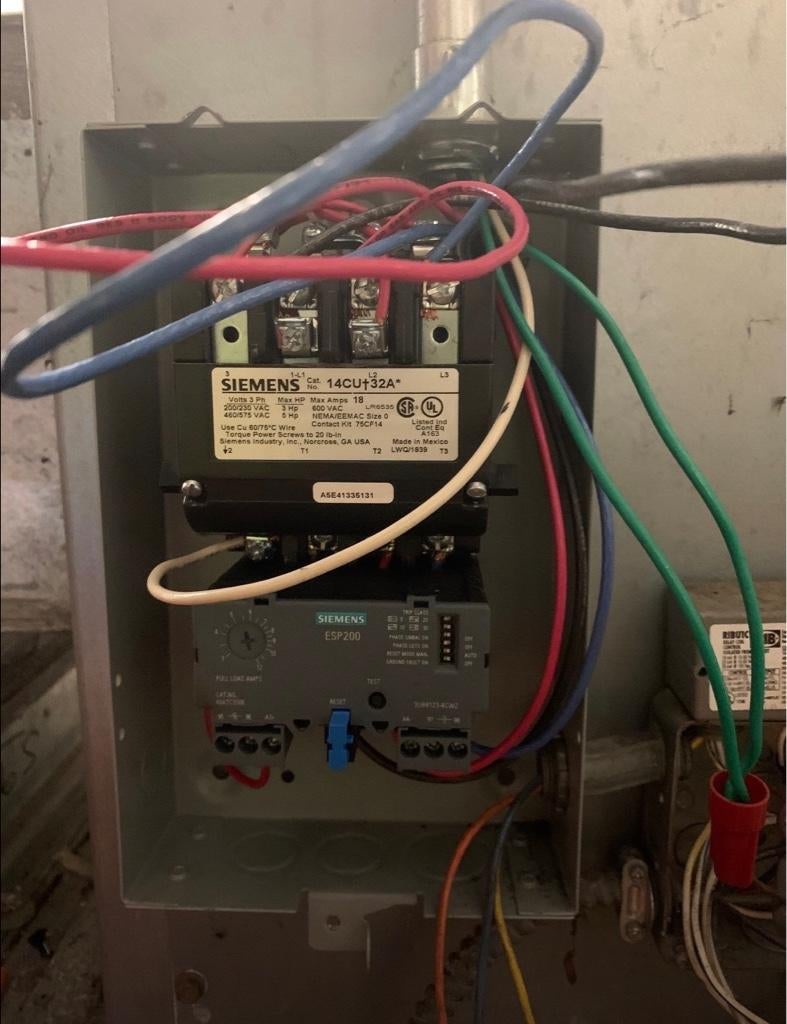 Motor starter hvac | Electrician Talk