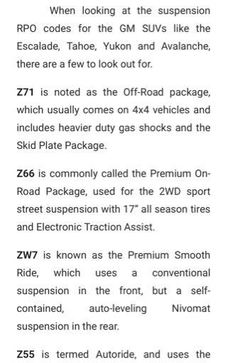 RPO codes | Cadillac Owners Forum