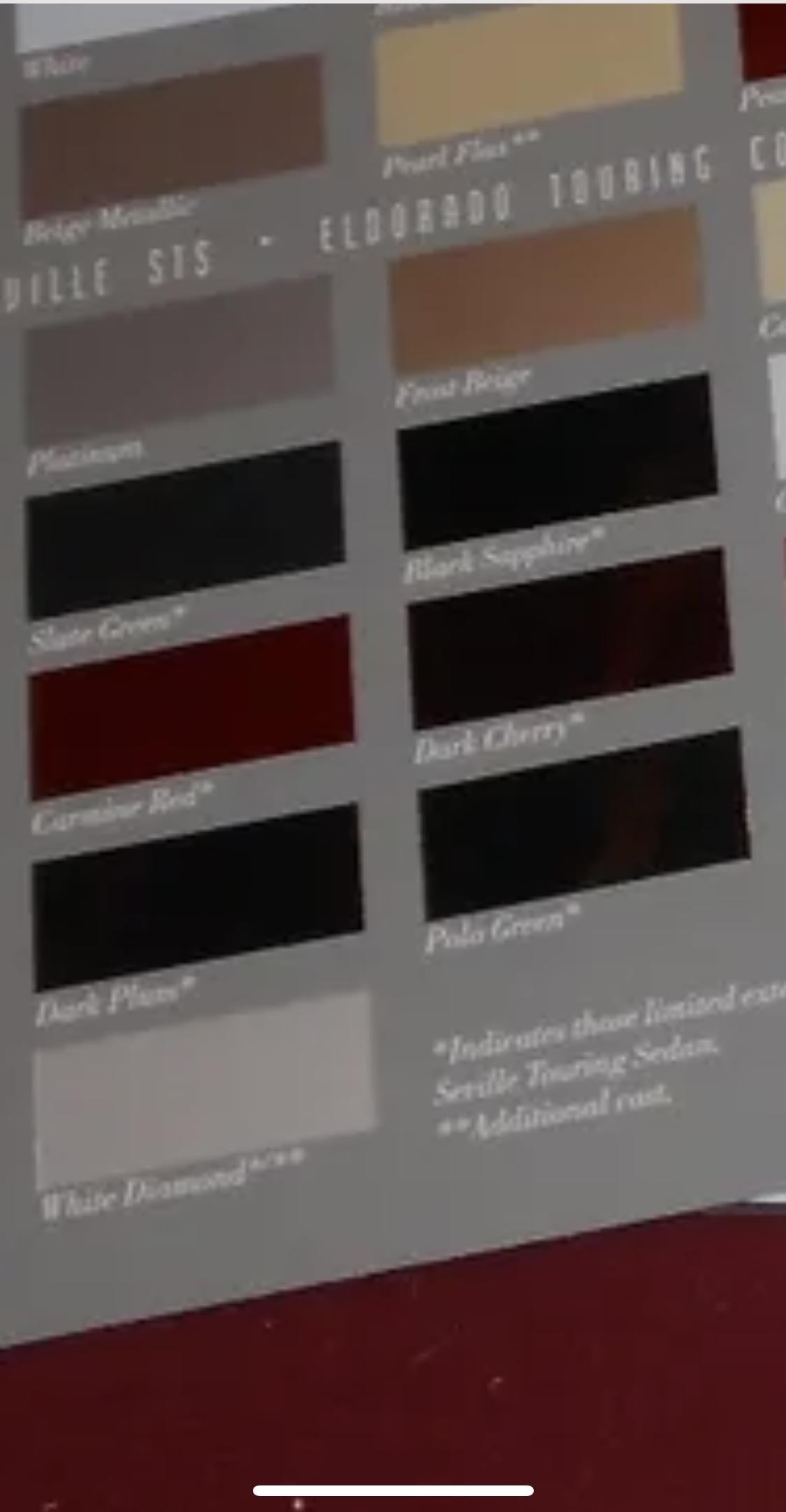 1993 Seville paint color names? | Cadillac Owners Forum